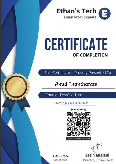 Amul Thantharate On Linkedin I Have Completed Devops Course At Ethans Tech