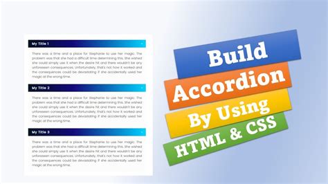 How To Make Accordion Design Using Html And Css Step By Step Youtube