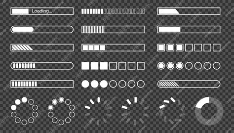 Premium Vector Set Of Vector Loading Icons Download Progress Premium Vector Set Of Vector Loading Icons Download Progress