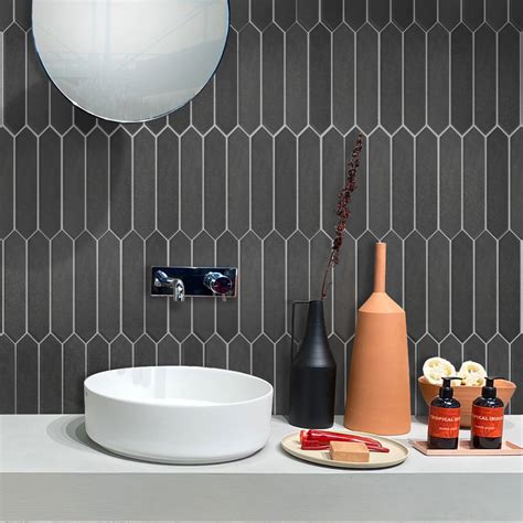 2x10 Matte Black Picket Tile In Ceramic For Walls And Backsplash Apollo