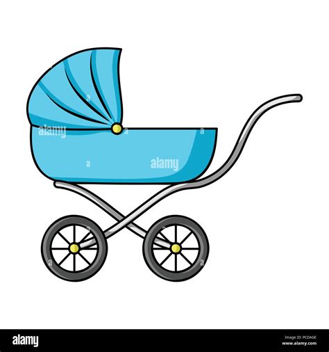 La Pram En Icône Cartoon Style Isolé Sur Fond Blanc Bébé Né Vector