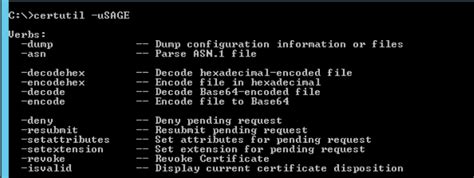 Certutil Options