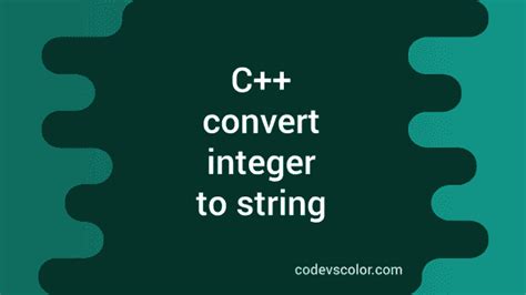 Different C Program To Convert Integer To String CodeVsColor