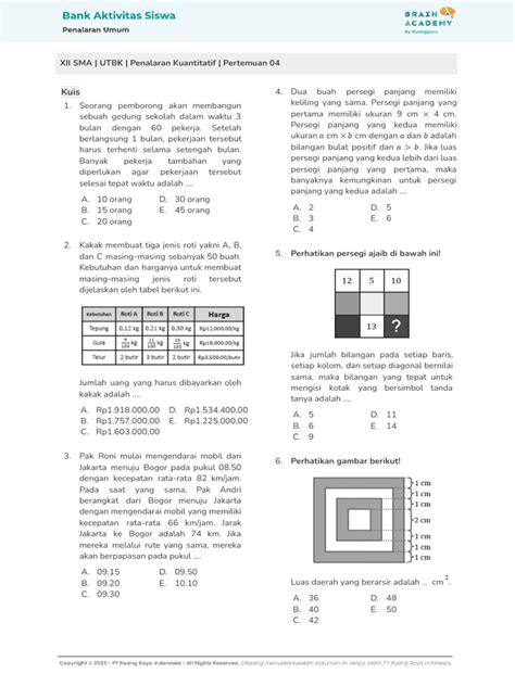 12 Ips R 2 Penalaran Umum Bank Aktivitas Penalaran Kuantitatif Pdf