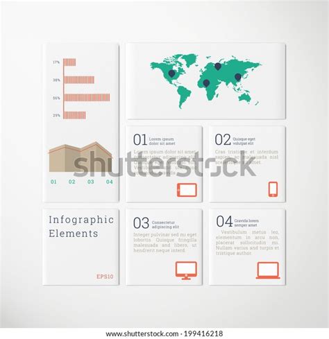 Minimal Scalable Tile Design Infographics Cloud Stock Vector Royalty Free 199416218 Shutterstock