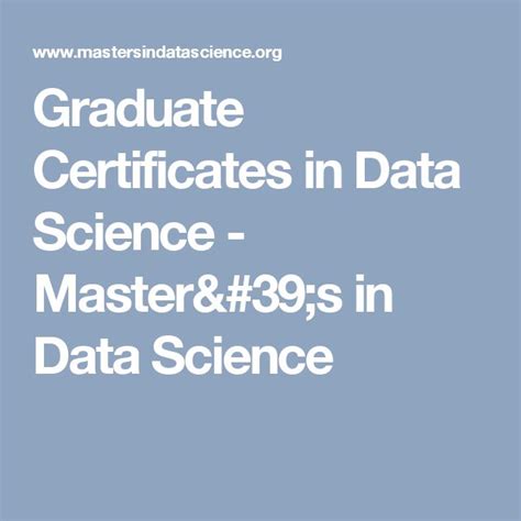 Graduate Certificates In Data Science Masters In Data Science Data
