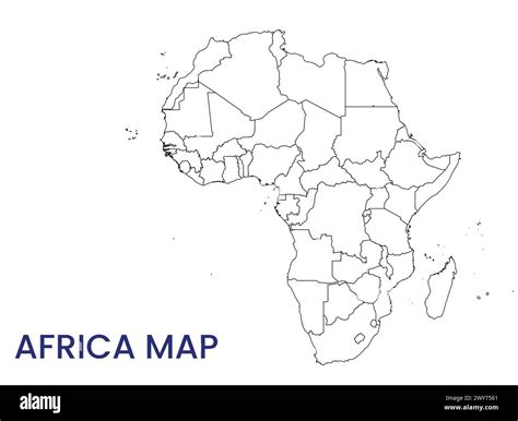 High Detailed Map Of Africa Outline Map Of Africa Africa Stock Vector Image And Art Alamy