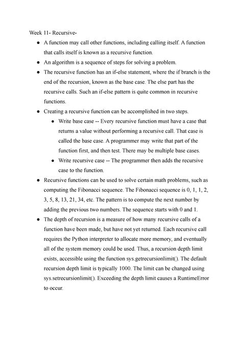 recursive notes week 11 recursive a function may call other