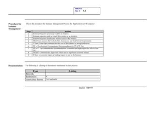 ITP Instance Management Process V2 PPT