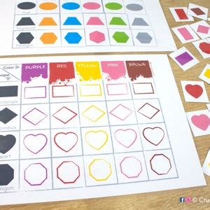 Shape Color Sorting Printable Activity Babe Busy Book And Learning Binder Page Match