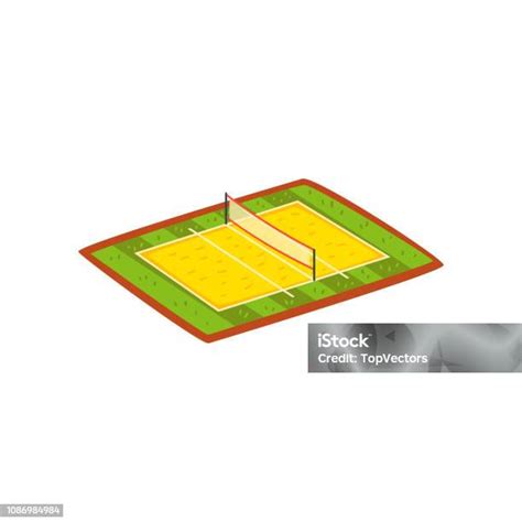 배구 경기장 스포츠 지상에 흰색 배경 벡터 일러스트 레이 션 건축에 대한 스톡 벡터 아트 및 기타 이미지 건축 경쟁 단체