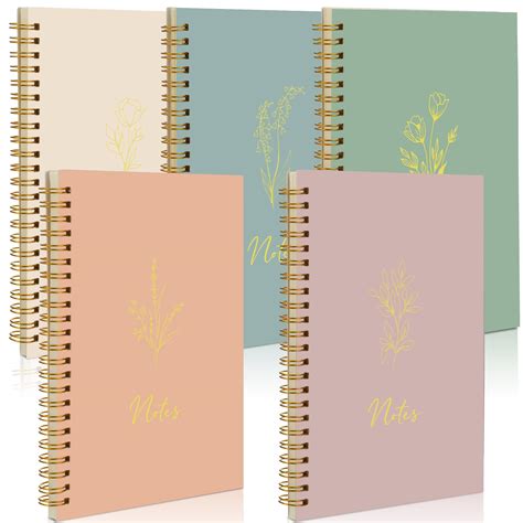 Gueevin 5 Pack Spiral Notebook Aesthetic School Supplies