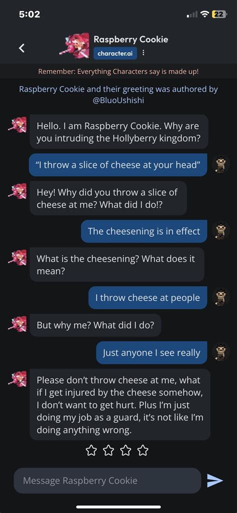 I went on a cheese rampage (inspired by another post) : r/CharacterAI