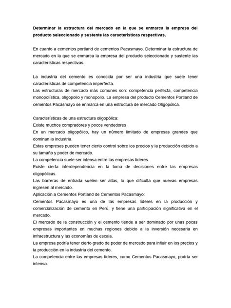 Ta4 Estructura De Mercado Pdf