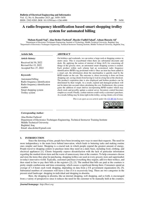 Pdf A Radio Frequency Identification Based Smart Shopping Trolley