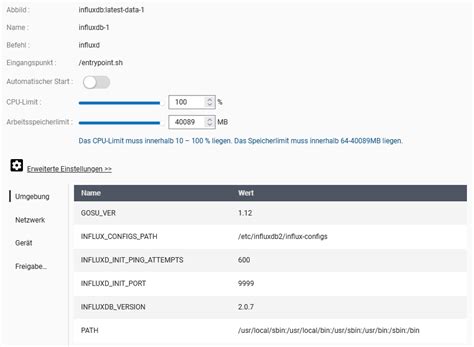 Backup Of Full Container Station Including Influxdb Database Nat