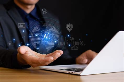 Businessmen Use Ai For Business Planning And Accurate Processing With
