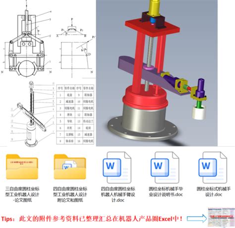 圆柱坐标机器人机械手（附图纸） 科技区角
