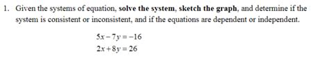 Solved Given The Systems Of Equation Solve The System