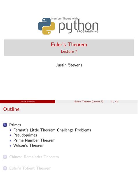 7 euler lecture pdf number theory elementary mathematics