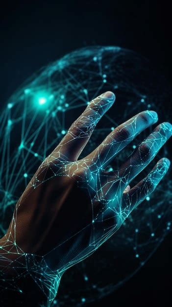 Premium Ai Image Human Hand Holding The Global Network Connection Concept In 3d Rendering