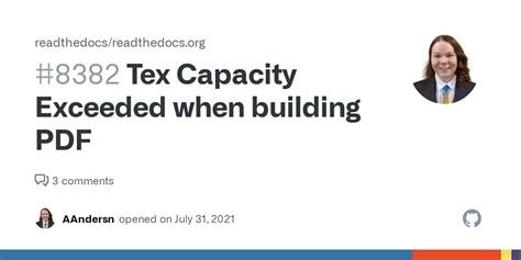 Tex Capacity Exceeded When Building Pdf · Issue 8382 · Readthedocs · Github