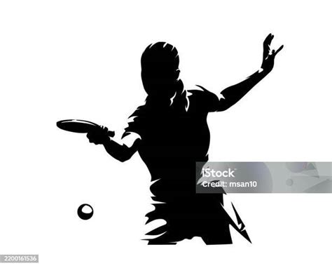 탁구 선수 고립 된 벡터 실루엣 탁구를 치는 여자 클립 아트 Championship에 대한 스톡 벡터 아트 및 기타 이미지 Championship 경기 스포츠 경쟁