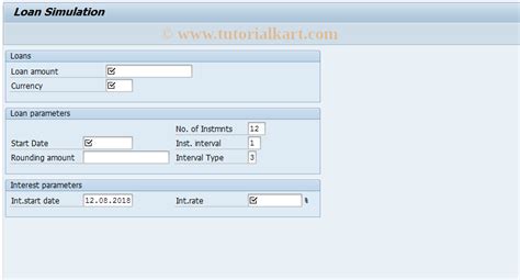 FPI SAP Tcode Loan Calculation Test Transaction Transaction Code