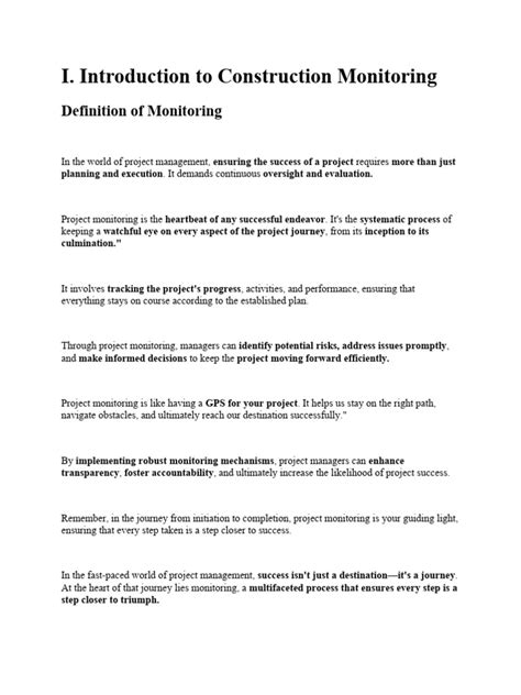 Porject Monitoring Pdf Project Management Business