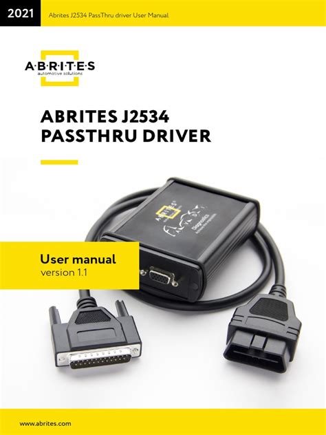 J2534 Pass Thru Driver User Manual Pdf Internet Protocol Suite Ip