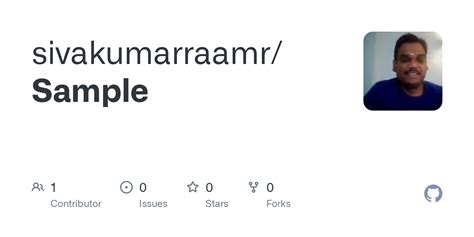 GitHub Sivakumarraamr Sample
