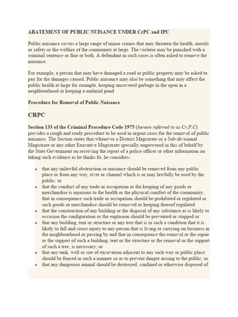 abatement of public nuisance under crpc and ipc pdf nuisance