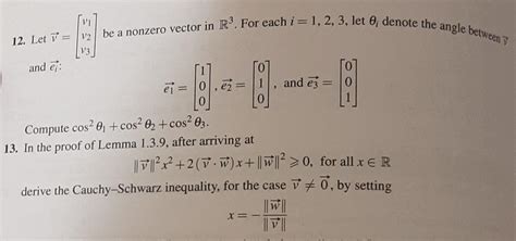 solved 12 let v ⎣⎡v1v2v3⎦⎤ be a nonzero vector in r3 for