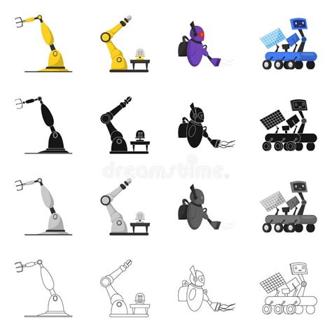 Isolated Object Of Robot And Factory Symbol Collection Of Robot And Space Stock Symbol For Web