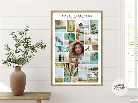 30 Picture Collage Poster Template Vision Board Canva Printable