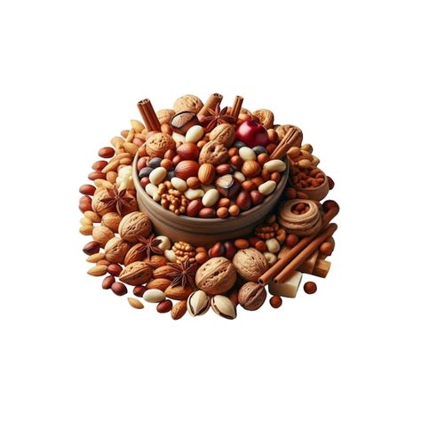 Pile Assorted Nuts Arranged Vector Premium Ai Generated Vector
