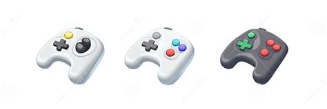 Game Controllers Collection Three Distinct Designs Featuring Various