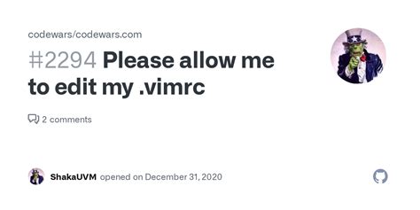 Please Allow Me To Edit My Vimrc Issue 2294 Codewars Codewars