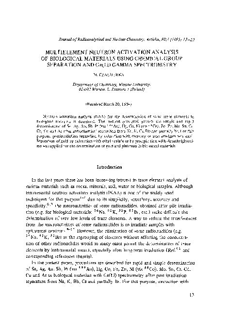 Pdf Simultaneous Determination Of Some Trace Elements In Biological