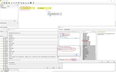 Unable To Use Offered Layer Variable In Aggregate Function In Field