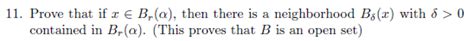 solved prove that if x elementof b r alpha then there is a