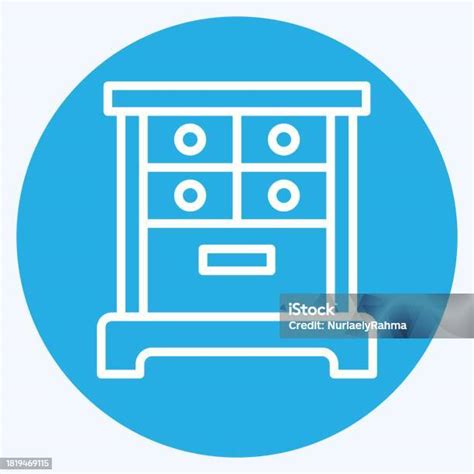 아이콘 서랍 빈티지 장식 기호와 관련이 있습니다 파란 눈 스타일 심플한 디자인 편집 가능 간단한 일러스트레이션 가구에 대한 스톡 벡터 아트 및 기타 이미지 Istock