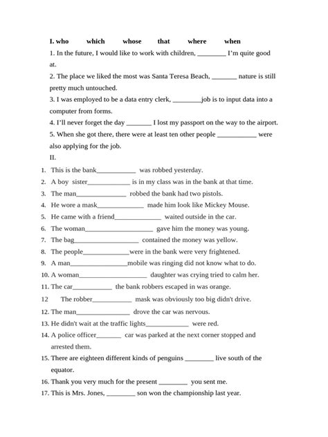 Relative Clauses Ex Pdf