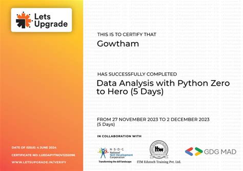 gowtham m on linkedin 🎉 just completed the data analytics with python