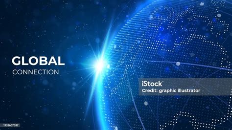 글로브 네트워크 일러스트레이션 기술 디지털 3d 글로브 디지털 지구지도 배경 연결 데이터 개념입니다 글로벌 비즈니스에 대한 스톡