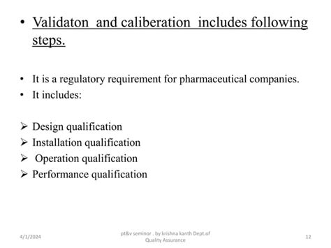 3 Ich Andwho Guidelines For Calibration And Validation Of Equipments Pptx