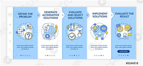 problem solving process onboarding vector template stock vector