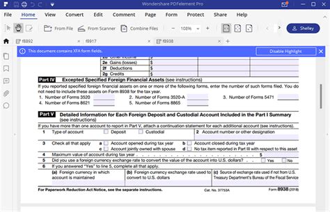 Irs Form 8938 How To Fill It With The Best Form Filler