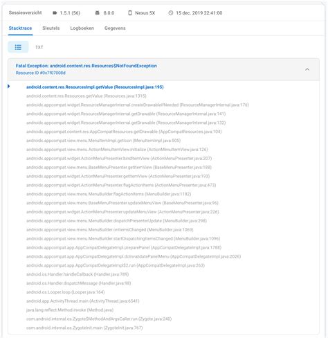 fatal exception ntent res resources notfoundexception