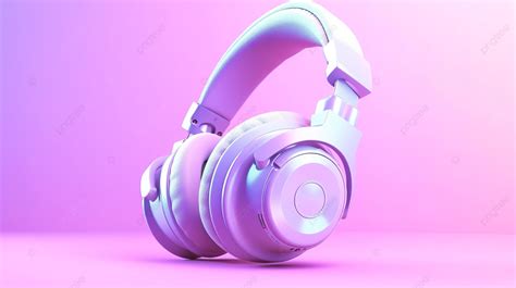 파스텔 배경에 고립 된 보라색 헤드폰의 미니멀리스트 음악 개념 3d 렌더링 헤드폰 무선 헤드폰 헤드폰 헤드셋 배경 일러스트
